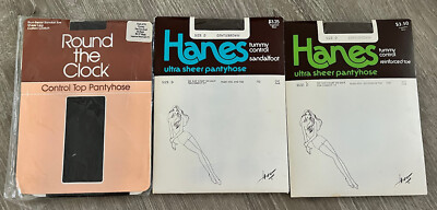 Hanes Tummy Control Top - Size D Ultra Sheer Gentle Brown / Black NEW ...