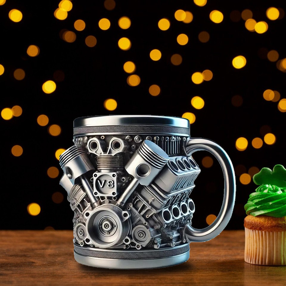 Unique 3D Car Engine Mugs Cup Stainless Steel Coffee Mug V8 Engines ...