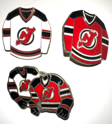 NJ New Jersey Devils Vintage Jersey Pin Set (3) NHL Pinback Lot | eBay