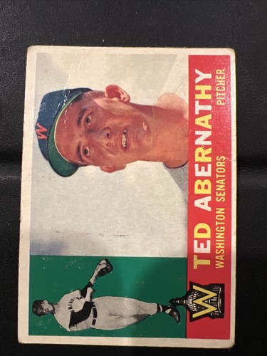 1960 Topps Baseball Card #334 Ted Abernathy - Low To Mid Grade - G/VG ...