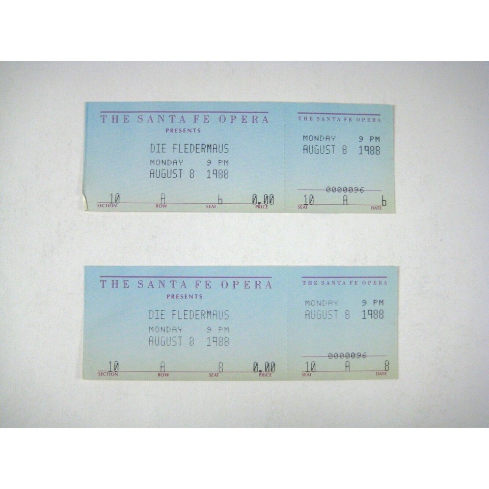 Santa Fe Opera Program 1988 Tickets Die Fledermaus Gene Rush Season | eBay