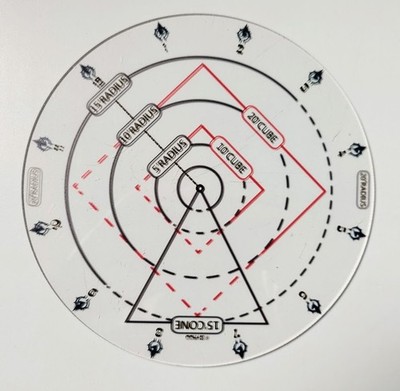 D&D Area Effect Spell Template - AoE 5ft 10ft 15ft Radius Cone Cube ...