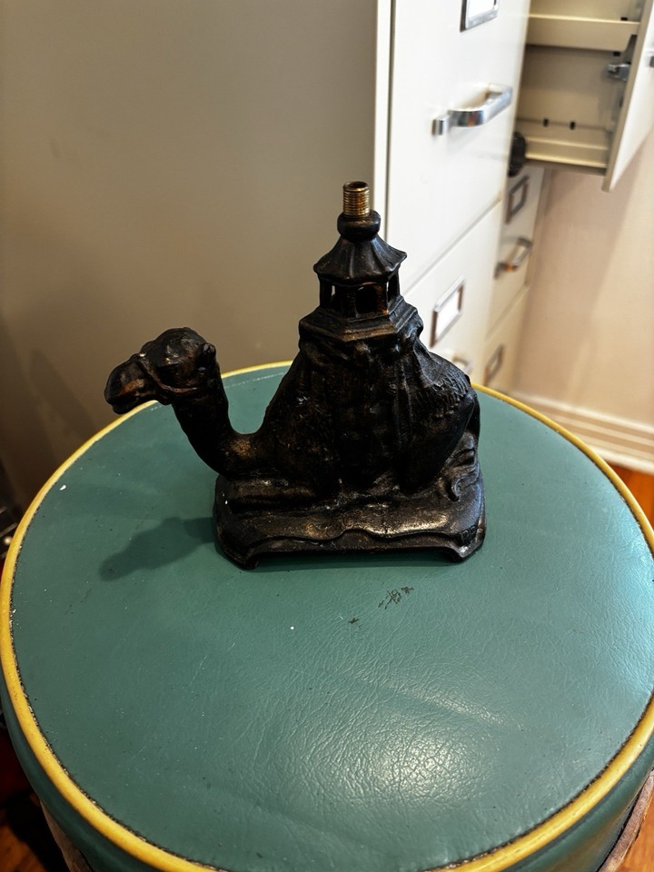 ANTIQUE Cast IRON CAMEL LAMP Boho Mini Possibly BRADLEY AND HUBBARD | eBay