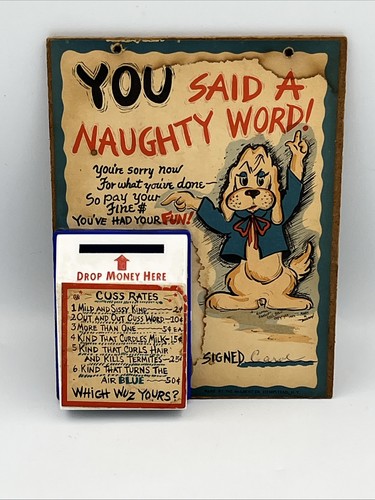 VINTAGE HELPFUL HANGUP CUSS BOX MARY DORMAN 1953 MILBERT CO HEMPSTEAD ...