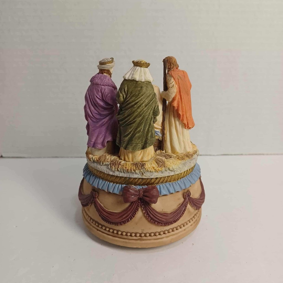 Vintage Nativity Scene Music Box Three Kings Made in Taiwan Holiday ...