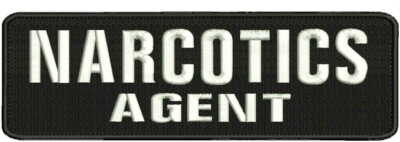 "NARCOTICS Agent" embroidery patch 3x10 inches hook white letters | eBay