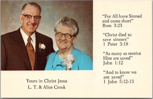 MISSIONARY Religious Greeting Postcard L.T. & ALICE CROOK / Wilton ...