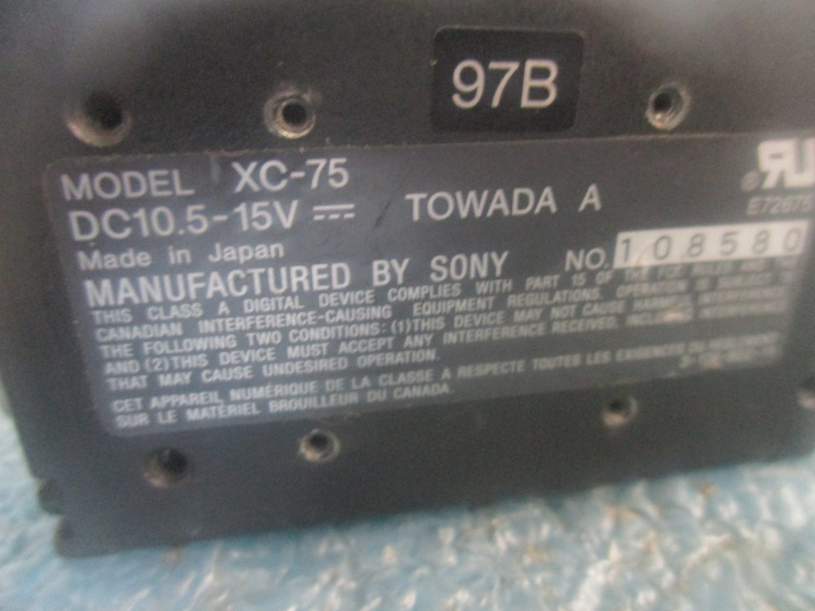 Sony Modèle : Xc-75 Ccd Caméra Vidéo Module