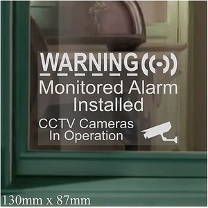 6 x Monitored Alarm Installed CCTV Camera Security Warning Window ...