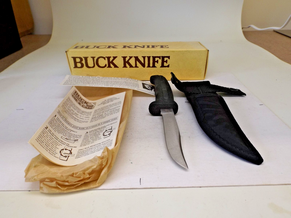 NOS VINTAGE BUCK 602 TRAILMATE KNIFE Dated 1988 w/ BOX & Sheath ...