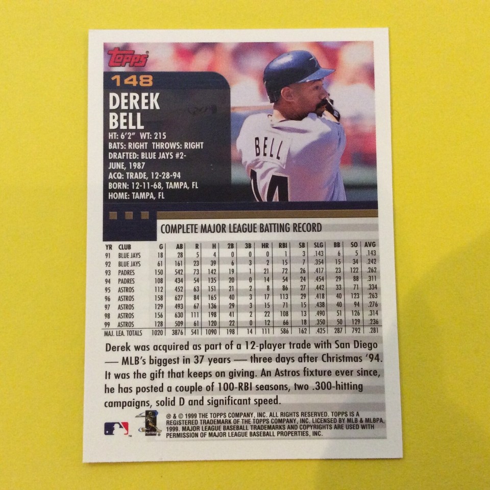 2000 Topps #148 Derek Bell Houston Astros | eBay