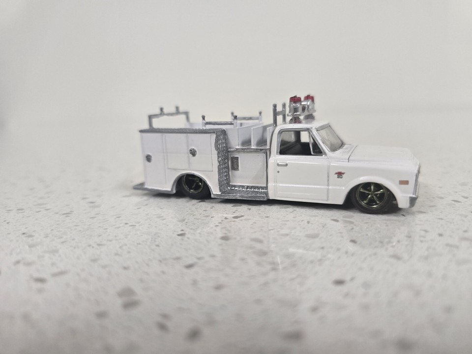 1/64 1968 CHEVY C/30 Custom Lowrider Mini Pumper. 3d Printed Peirce ...