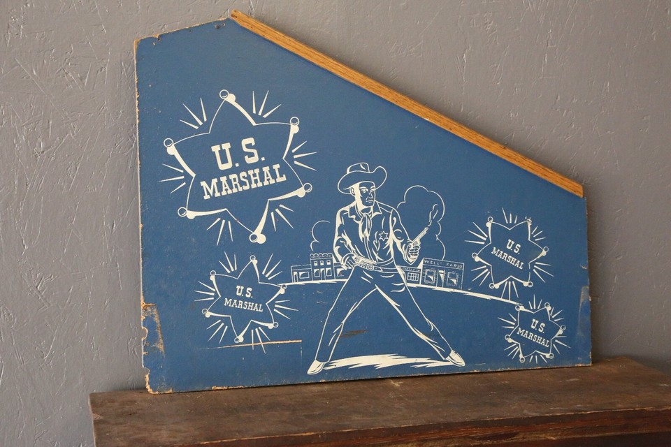 Vintage U.S. Marshall Target Coin Op Machine Arcade Target Game Sign ...