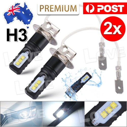 2X H3 160W 20000LM LED Car Headlight Conversion Globes Bulbs Beam 6500K ...