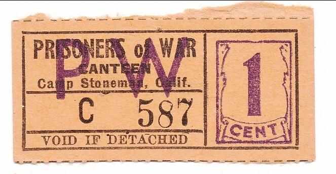 USA WWII POW Camp Chit CA-17-2-1c Stoneman, CA 5 Cents Prisoner of War ...