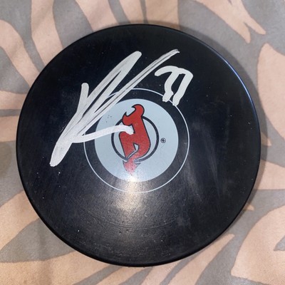 Ryan Graves New Jersey signed puck gtp in person | eBay