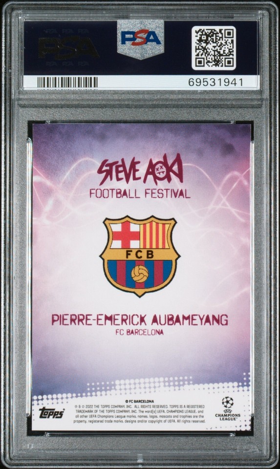 2021 Pierre-Emerick Aubameyang Topps x Steve Aoki Purple Autographed ...