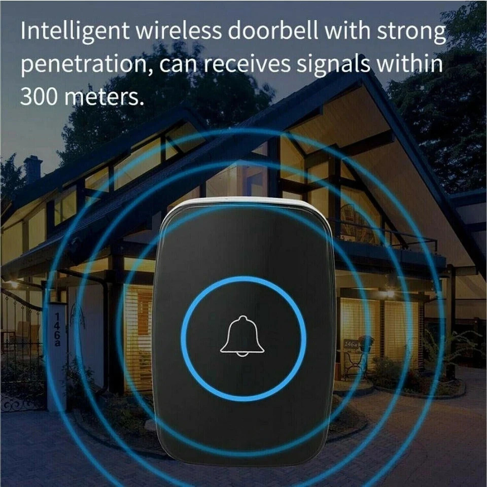 Wireless Door Bells Waterproof 1000ft Long Range Plug in Home Cordless ...