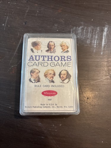 Vintage Whitman Authors Card Game ~ Complete ~ with Plastic Case Still ...
