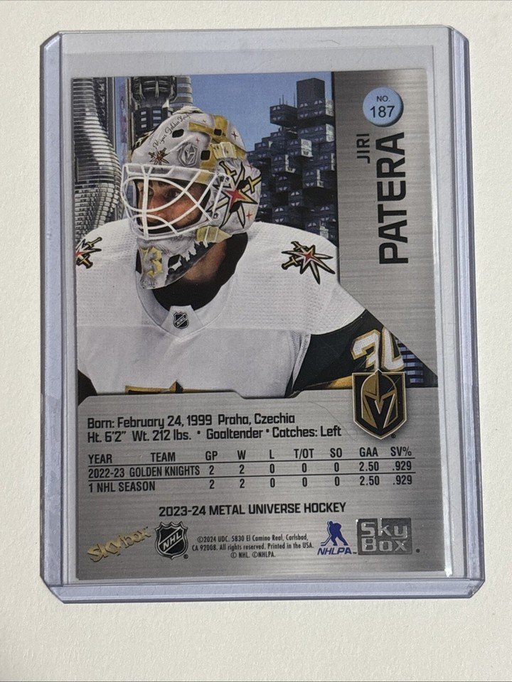 2023-24 Skybox Metal Universe Hockey Jiri Patera #187 Rookie | eBay