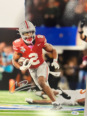 CALEB DOWNS OHIO STATE BUCKEYES ACTION SIGNED 11x14 | eBay