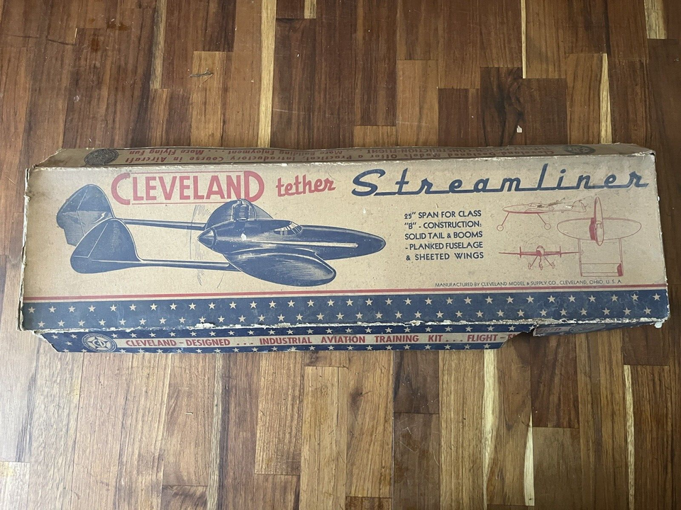 Cleveland tether streamliner Designed MODEL Plane Vintage Balsa Wood | eBay