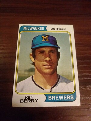 1974 TOPPS BASEBALL CARD # 163 KEN BERRY BREWERS OUTFIELD | eBay
