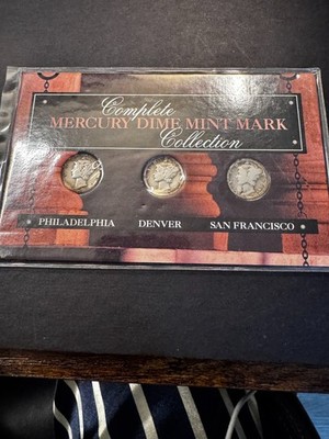 Complete Mercury Dime Mint Mark Collection – P D S – 90% Silver ...