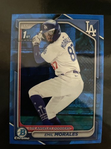 Emil Morales 2024 Bowman Chrome Sapphire Base Blue Color Match 1st ...