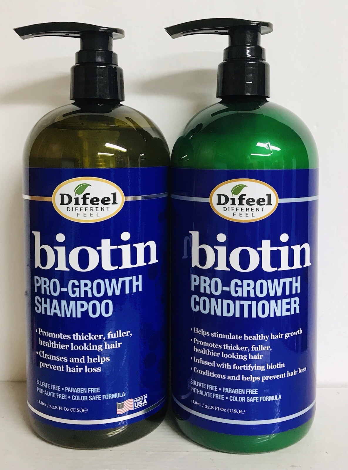 Difeel ~ Biotin Pro-Growth Shampoo & Conditioner ~ Prevent Hair Loss 33 ...