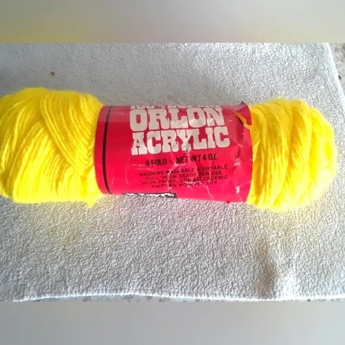 Zayre Orlon Acrylic Yarn Bright Yellow 4 ozs New | eBay