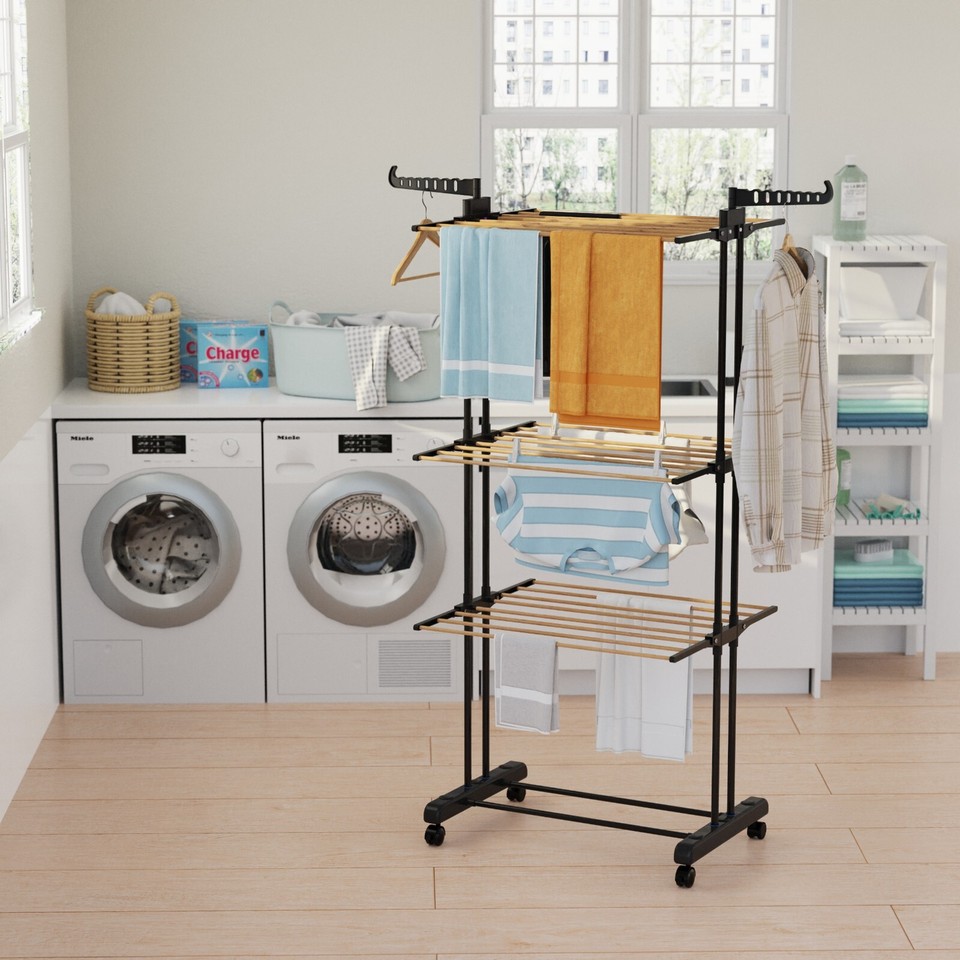 Clothes Airer Clothes Drying Rack Extra Large 4 Tier Clothes Drying ...