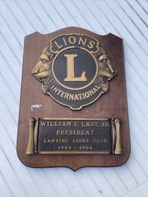 Vintage 1980s Lions Club International Bronze Plaque Sign 16” | eBay
