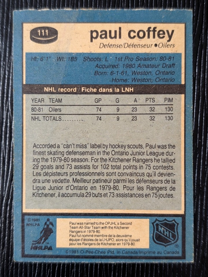 1981-82 OPC #111 Paul Coffey RC | eBay