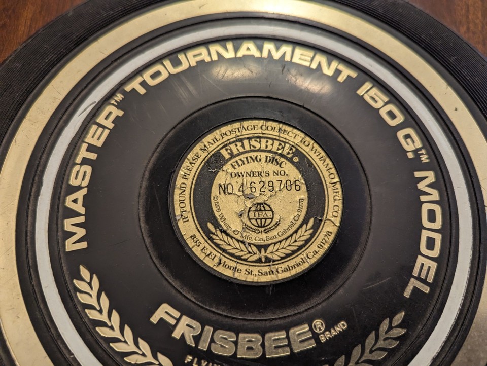1978 WHAM-O FRISBEE 150 G MASTER TOURNAMENT MODEL W/ ORIGINAL Serial ...
