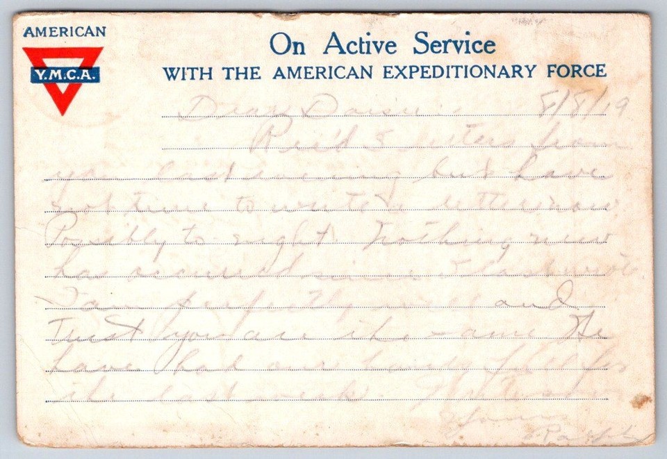 Antique Wwi American Expeditionary Force Ymca BREST France 1919 | eBay