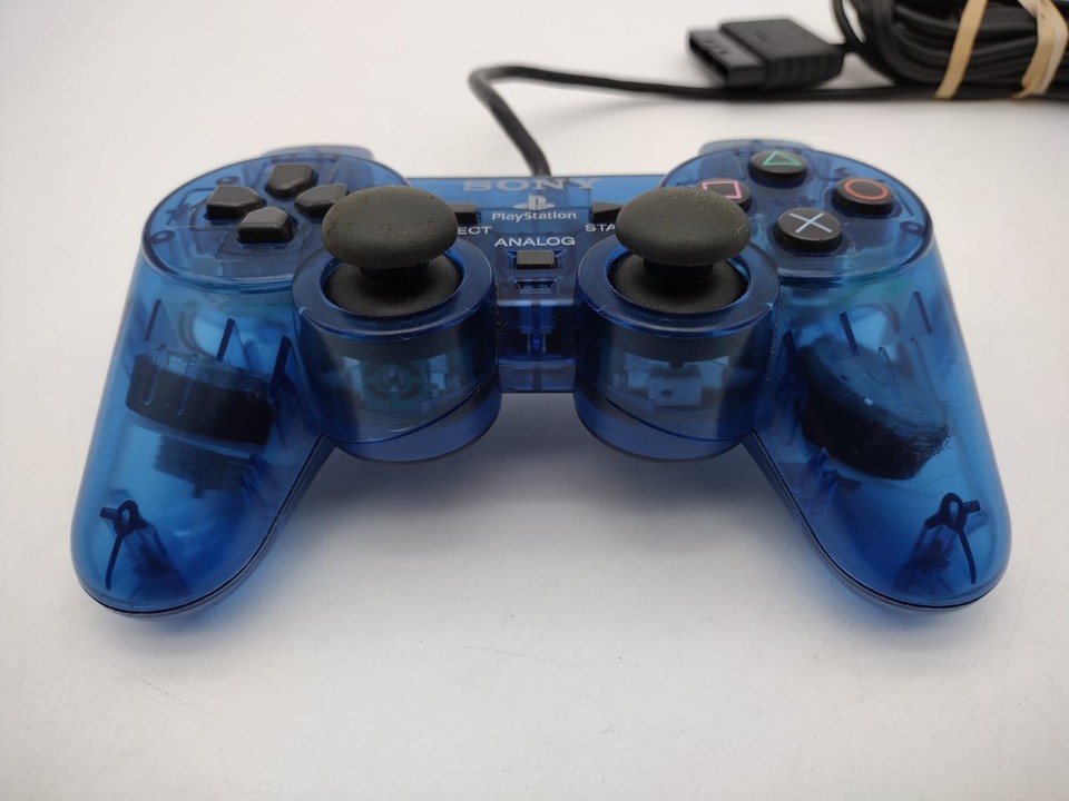 PlayStation PS2 Clear Blue Controller DualShock OEM Sony SCPH-10010 ...