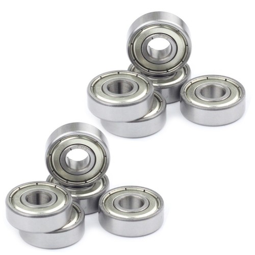 10Pcs Carbon Steel Deep Groove Ball Pre-lubricated Bearings Miniature ...