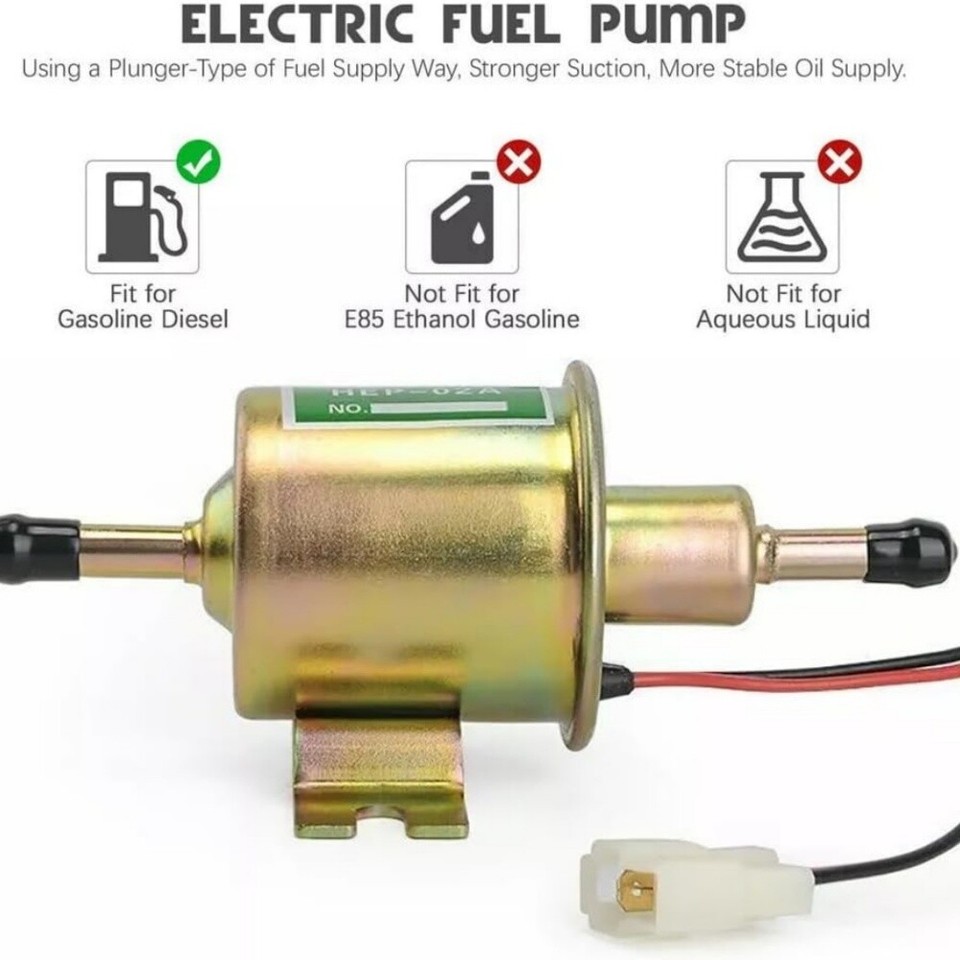 Inline Fuel Pump 12v Electric Transfer Low Pressure Gas Diesel Fuel ...