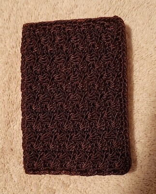 THE SAK Brown Knit Cotton Crochet Business Credit ID Card Holder Case ...