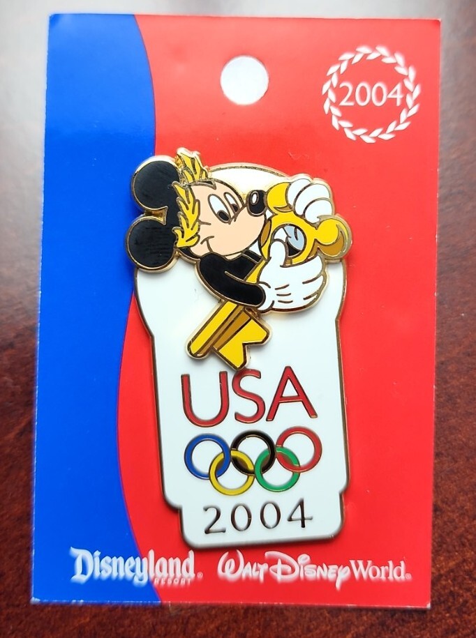 Mickey USA Olympic 2004 Logo Annual Pass holder Exclusive On Card LE ...