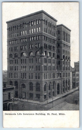 St. Paul Minnesota Postcard Germania Life Insurance Building Road c1908 ...