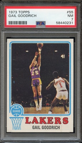 PSA 7 1973 TOPPS BASKETBALL #55 GAIL GOODRICH 9T10W SHARP CENTERED ...
