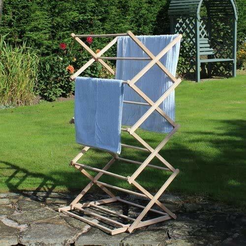Clothes Airer Dryer Horse Maiden Wooden Folding Traditional 4 Tier ...