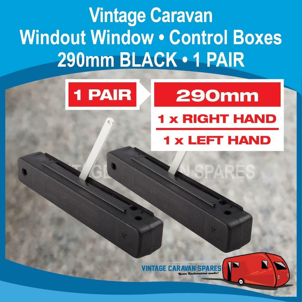 Caravan WIND OUT WINDOW CONTROL BOX Winder PAIR BLACK LARGE AUSTRALITE ...
