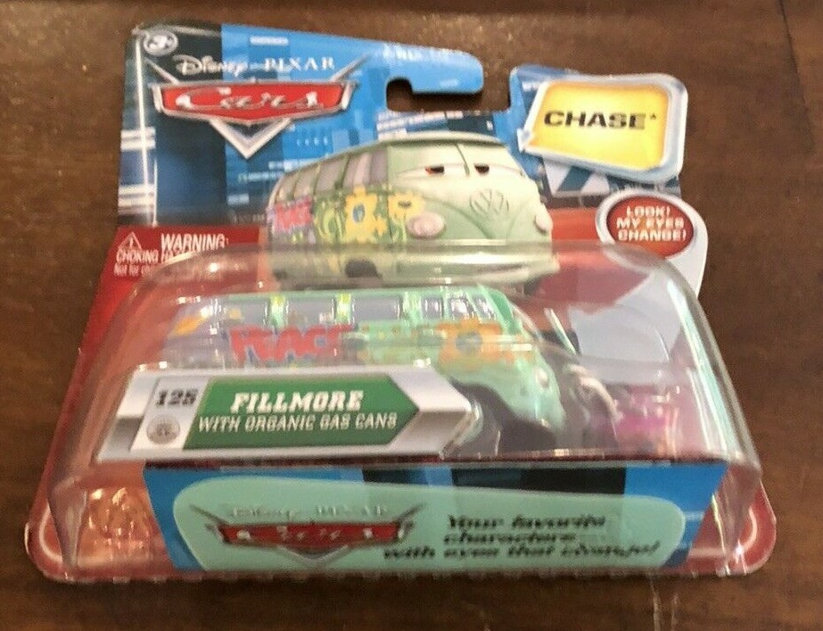 DISNEY PIXAR CARS FILLMORE WITH ORGANIC GAS CANS CHASE #125 NEW NIB ...