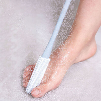 2 PCS Toe Gap Cleaning Brush, Foot Scrubber in Shower, Long Handle ...