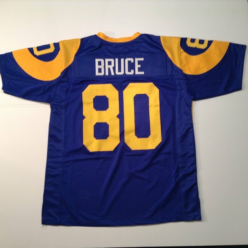 UNSIGNED CUSTOM Sewn Stitched Isaac Bruce Blue Jersey - M, L, XL, 2XL ...