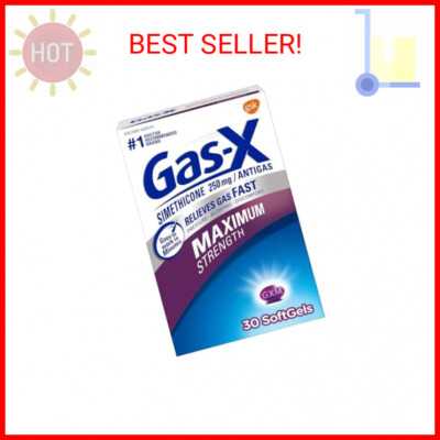 Gas-X Maximum Strength Gas Relief Softgels with Simethicone 250 mg - 30 ...