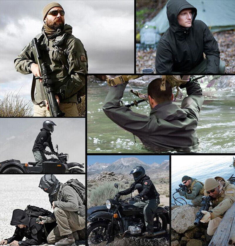 Military Men Coat Jacket Waterproof Tactical Soft Shell Jacket Work ...